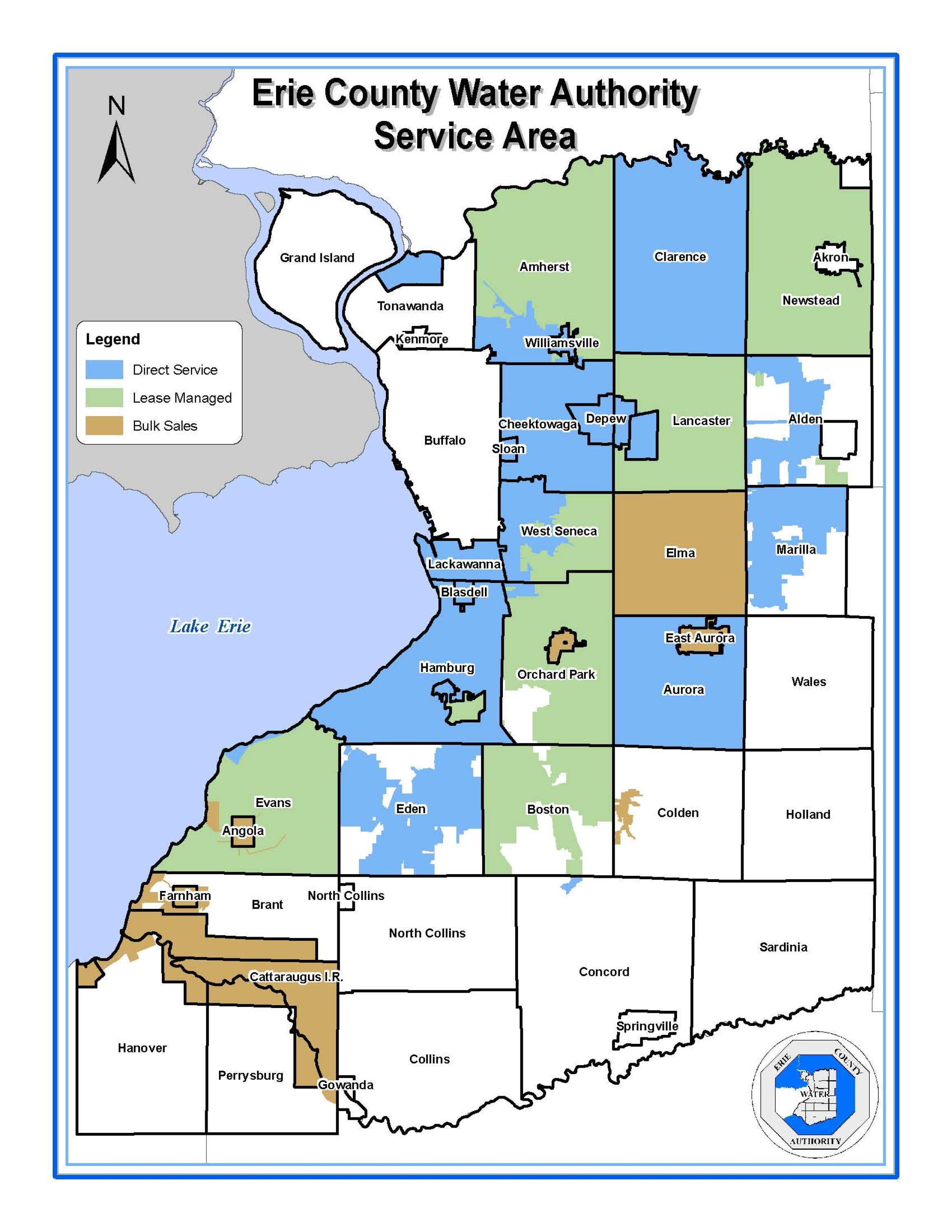 ECWA Service Areas - Erie County Water Authority